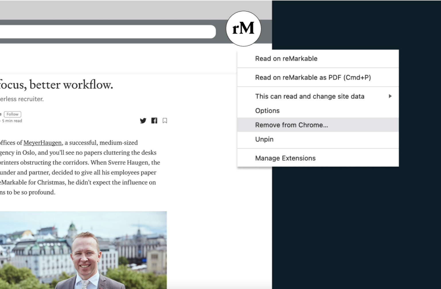 Read on reMarkable - Google Chrome Extension