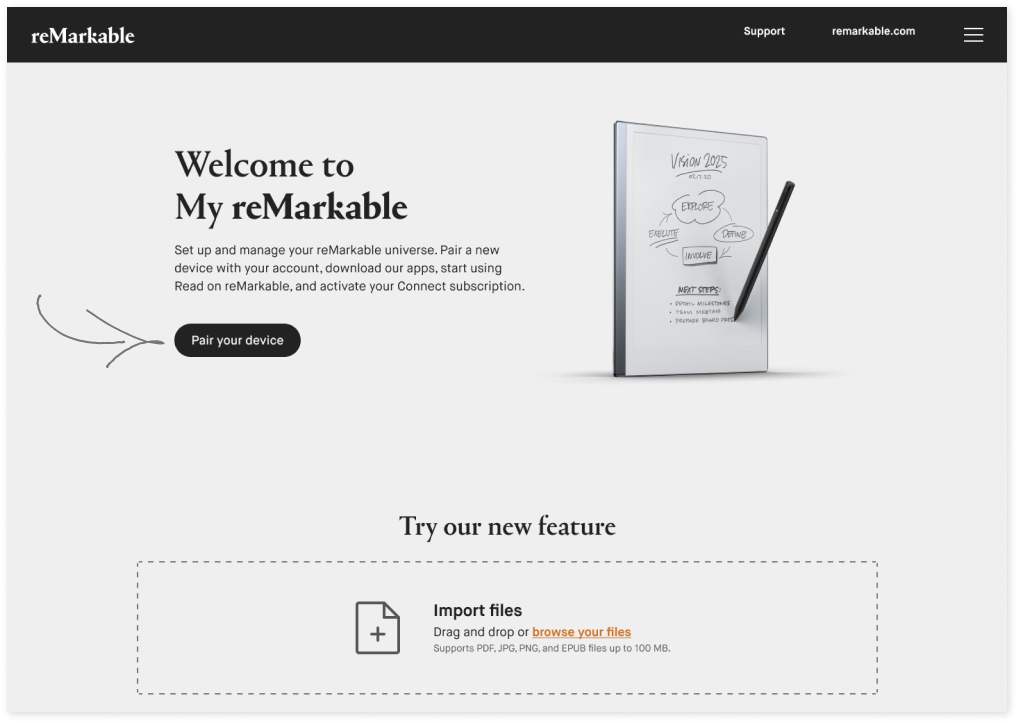 Pair your reMarkable with the cloud