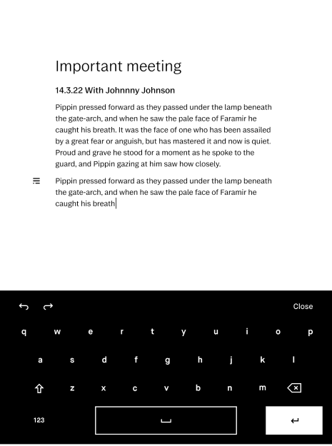 Using typed text on your reMarkable