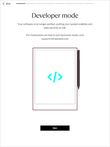 Developer mode for the reMarkable Paper Pro