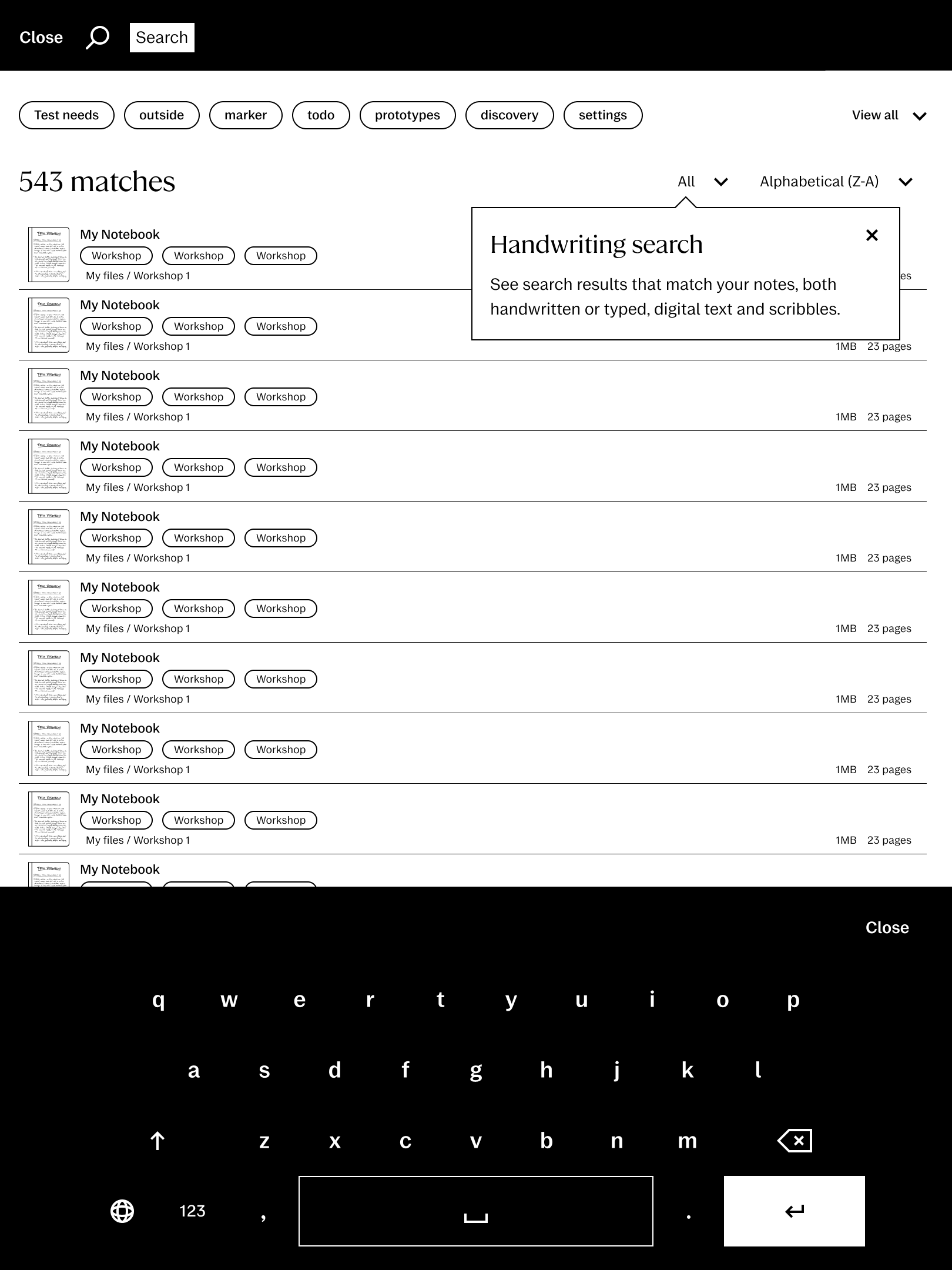 Handwriting search