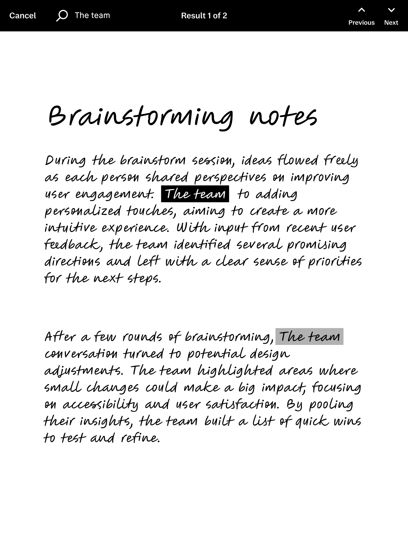 Handwriting search